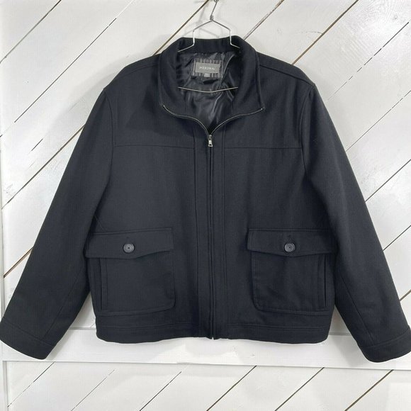 Merona | Jackets & Coats | Merona Mens Sz Xxl Black Wool Blend Bomber ...